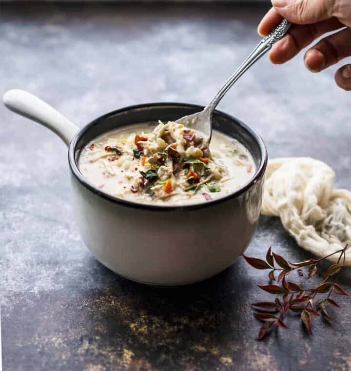 Slow Cooker Chicken Wild Rice Soup - Posh Journal