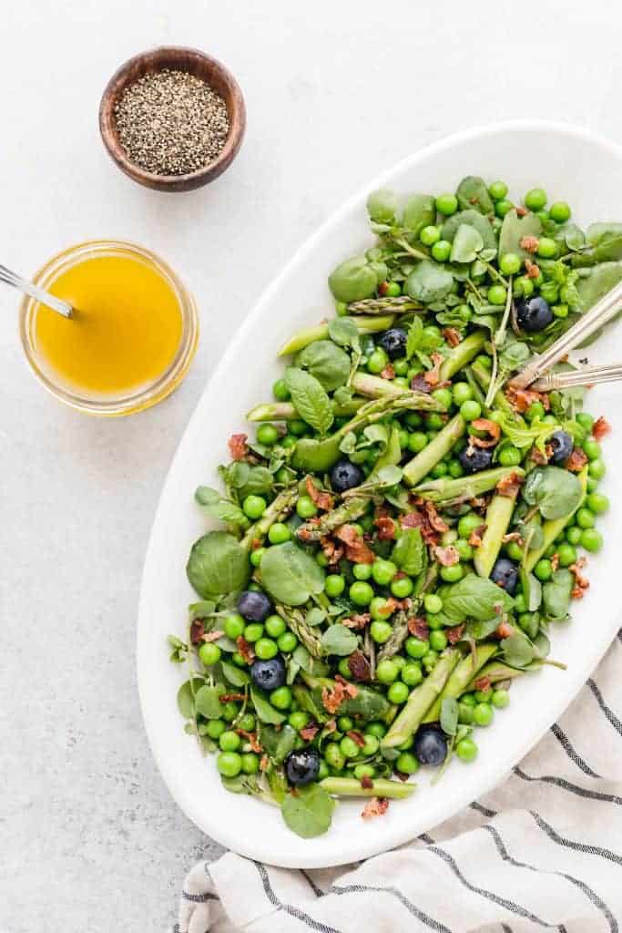 Raw Asparagus Salad with Mustard-Shallot Vinaigrette - Posh Journal