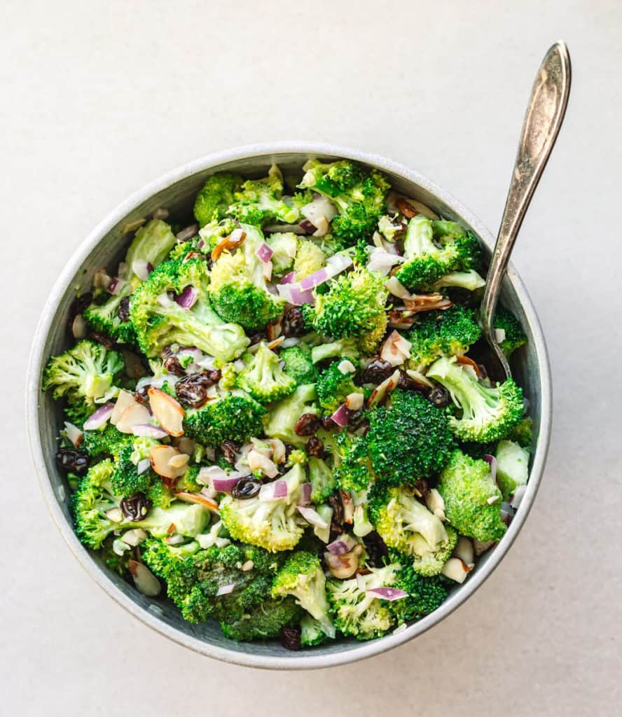 Vegetarian Broccoli Salad - Creamy and Crunchy! - Posh Journal
