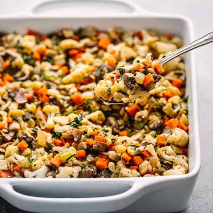 Cauliflower Stuffing (Low Carb and Herby) - Posh Journal