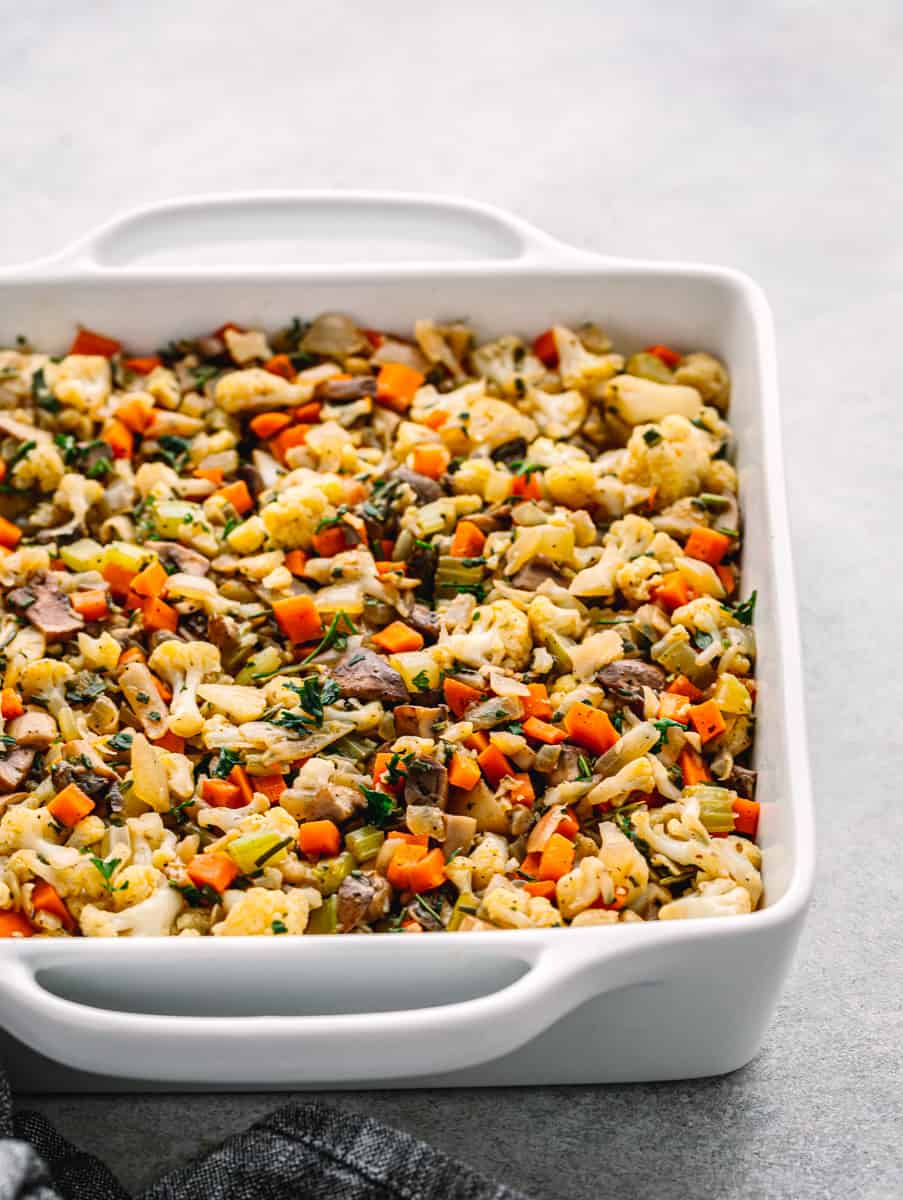 Cauliflower Stuffing (Low Carb and Herby) - Posh Journal