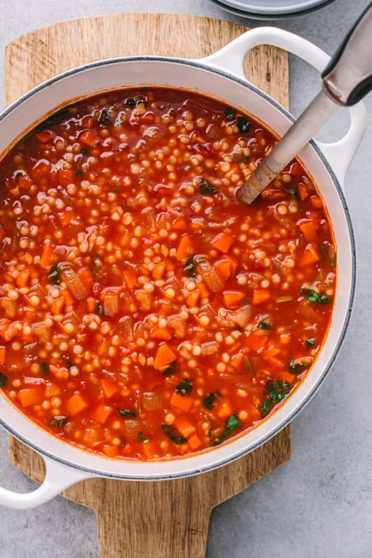 Couscous Soup (Flavorful Tomato Broth) - Posh Journal