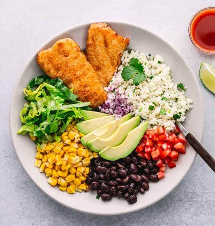 Crispy Fish Taco Bowl - Posh Journal