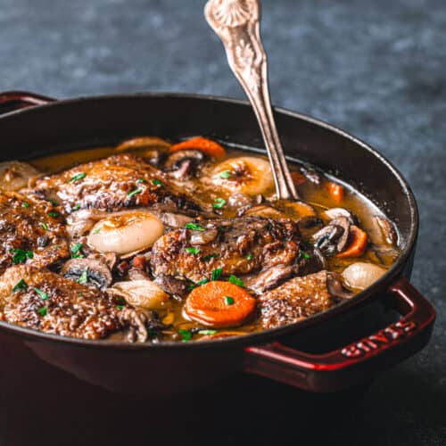 Coq Au Vin (French Chicken in Wine Sauce) - Posh Journal