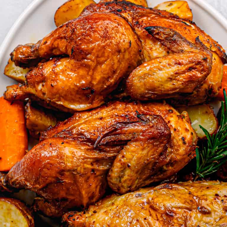 Roasted Cornish Hen (with Mixed Vegetables) - Posh Journal