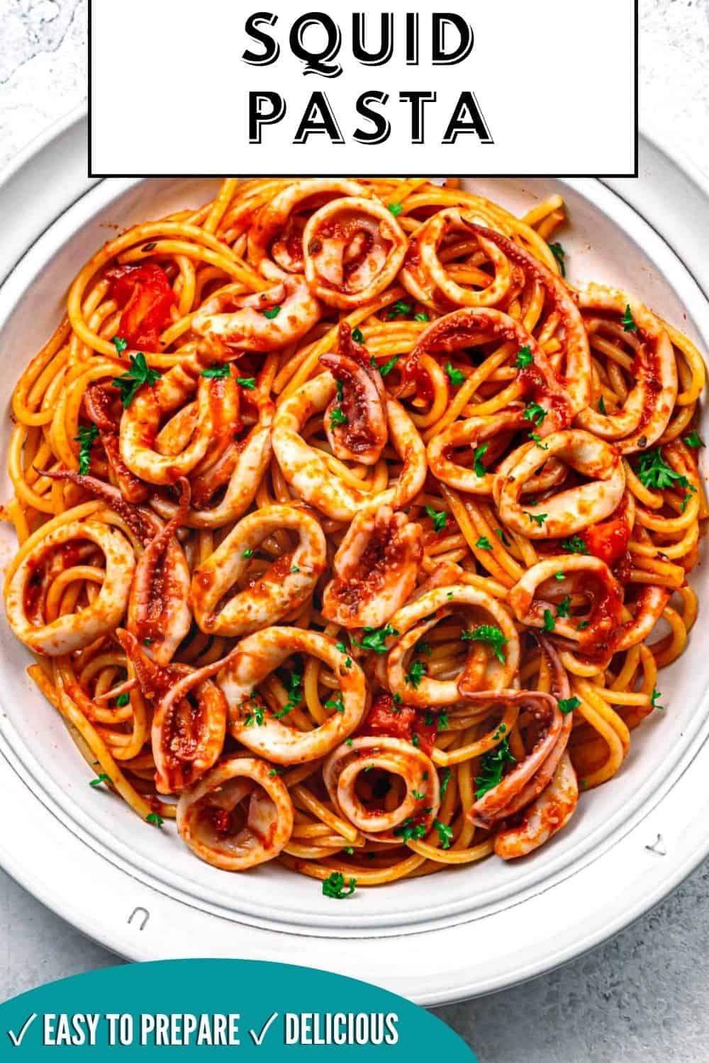 Easy Squid Pasta With Marinara Sauce - Posh Journal