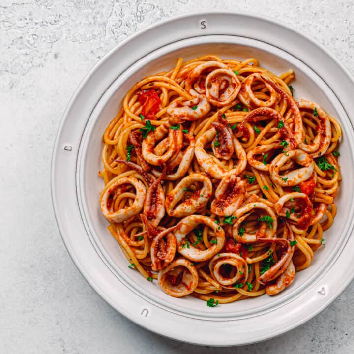 Easy Squid Pasta With Marinara Sauce - Posh Journal