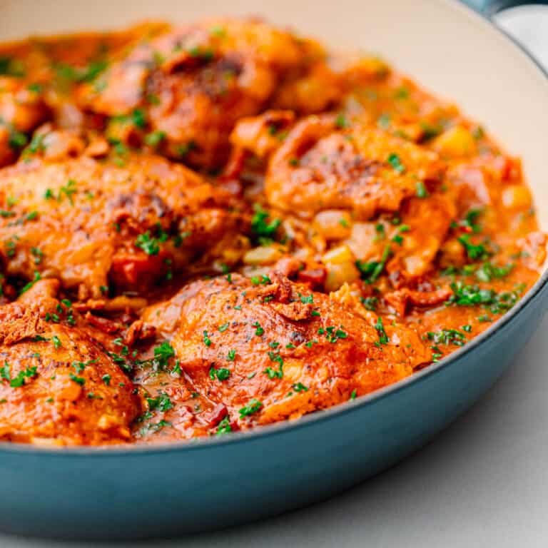Beer Braised Chicken Thighs - Posh Journal