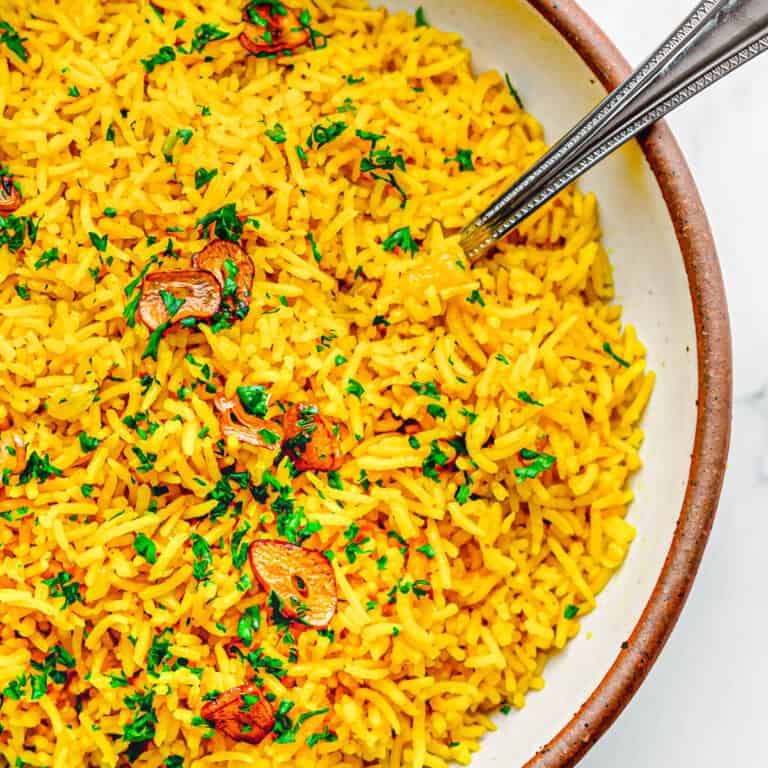 Garlic Turmeric Rice - Posh Journal