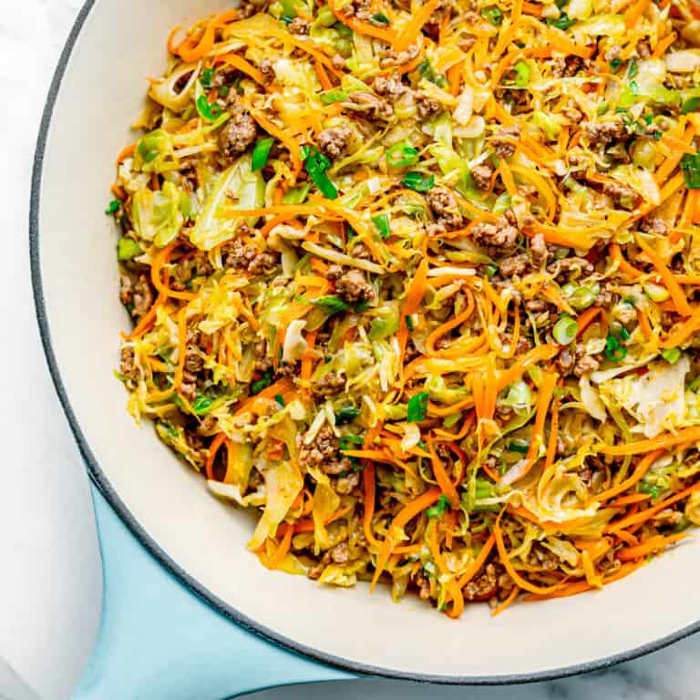 Easy Ground Beef and Cabbage Stir Fry - Posh Journal